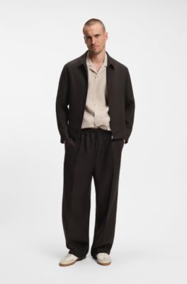BOSS BOSS BY BECKHAM Relaxed-Fit Linen Trousers
